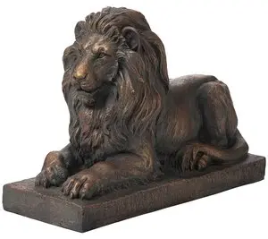 GLITZHOME Majestic King Lying Lion Lawn Garden Tatue - One-color