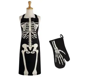 DESIGN IMPORTS Skeleton Apron & Oven Mitt Set