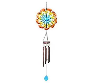 EXHART Large Dual Spinner Rainbow Wind Chime - One-color