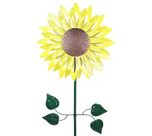 EXHART Kinetic Metal Yellow Sunflower Stake - One-color