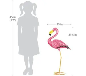 EXHART Pink Metal Flamingo