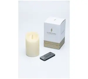 LUMINARA 4' Unscented Wax Flameless Candle & Re Mote Control - One-color