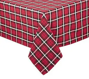 DESIGN IMPORTS Glad Tidings Plaid Tablecloth 60 X 84 - One-color