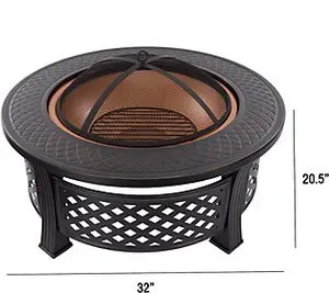 PURE GARDEN 32' Round Metal Fire Pit
