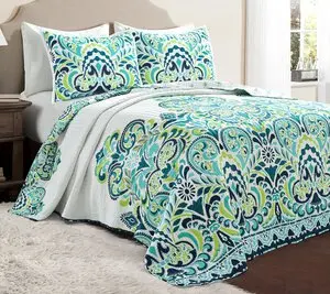 LUSH DECOR Clara 3-piece Full/queen Quilt Set Lush Deco R - One-color