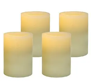 PACIFIC ACCENTS Set Of 4 3x4 Flat Top Wax Candl Es - One-color