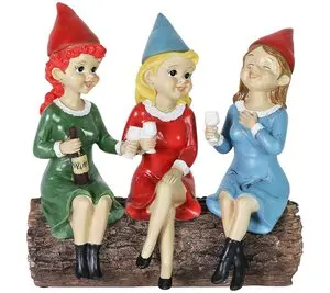 EXHART Solar Good Time Gals Wine Gnomes - One-color