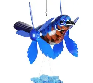 EXHART Blue Bird Spinning Wings Wind Chime
