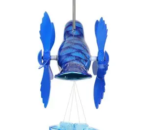EXHART Blue Bird Spinning Wings Wind Chime