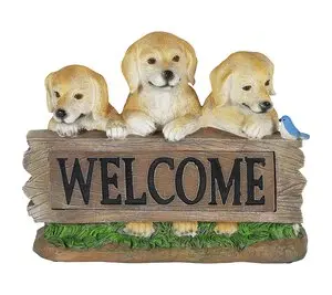 EXHART Solar Three Labradors Welcome Sign - One-color