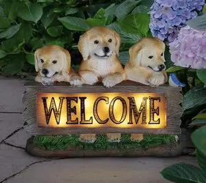 EXHART Solar Three Labradors Welcome Sign