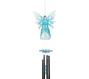 EXHART Large Solar Clear Angel Wind Chime