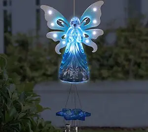 EXHART Large Solar Clear Angel Wind Chime