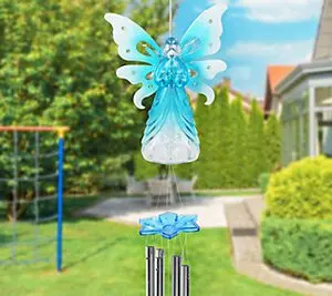 EXHART Large Solar Clear Angel Wind Chime