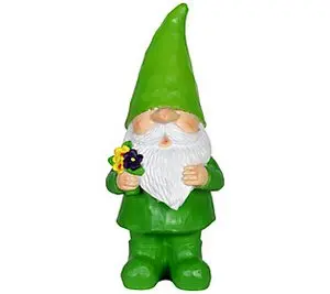 EXHART Solar Colorful Woodland Gnome Green By - One-color