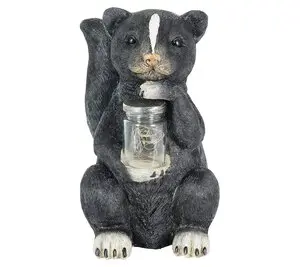 EXHART Solar Firefly Jar Skunk Statuary - One-color