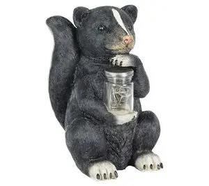 EXHART Solar Firefly Jar Skunk Statuary