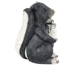EXHART Solar Firefly Jar Skunk Statuary