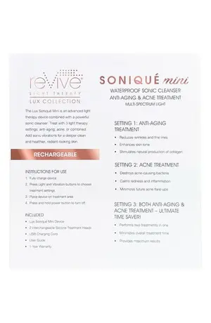 REVIVE LIGHT THERAPY Lux Soniqué Mini Led Sonic Cleansing Device System