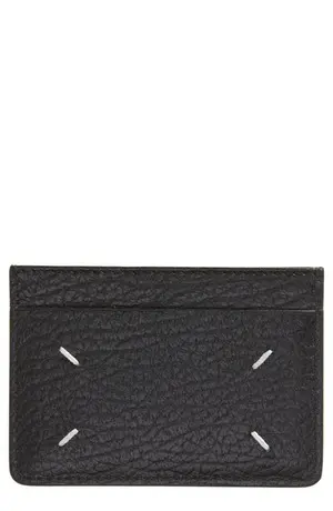 MAISON MARGIELA Pebbled Leather Card Case - Black