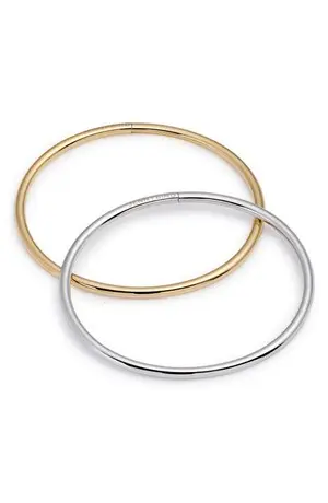 Jenny Bird Dane Bangle Set Of Two Two Tone Silver/gold