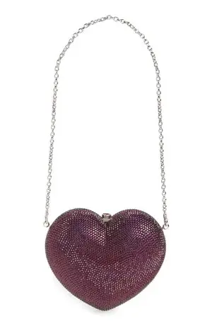 Judith Leiber Lamour Petite Coeur Clutch - Silver Amethyst