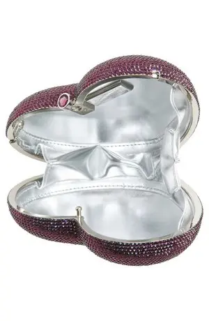 Judith Leiber Lamour Petite Coeur Clutch - Silver Amethyst