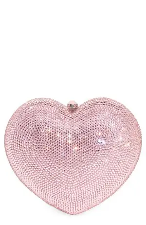 Judith Leiber JUDITH LEIBER COUTURE Lamour Petite Coeur Clutch Silver Light Rose