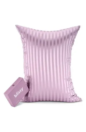 BLISSY Mulberry Silk Pillowcase Lavender Striped