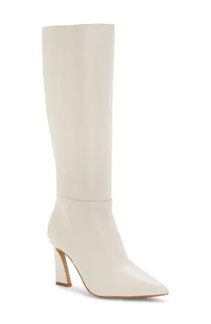 Vince Camuto Tressara Pointed Toe Knee High Boot - Creamy White