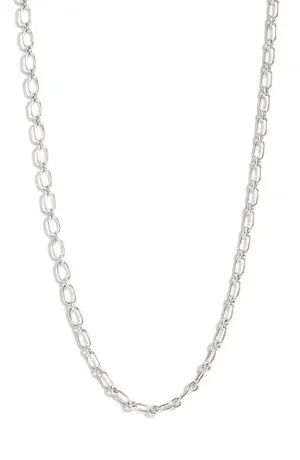 Anzie Rectangle Link Chain Necklace - Silver