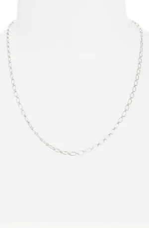 Anzie Rectangle Link Chain Necklace - Silver