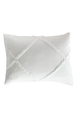 PERI HOME Chenille Lattice Sham - White