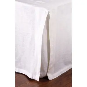 POM POM AT HOME Pleated Linen Bed Skirt - White