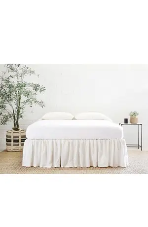 POM POM AT HOME Gathered Linen Bed Skirt Cream
