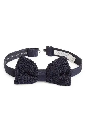 JACK VICTOR Silk Knit Bow Tie - Midnight
