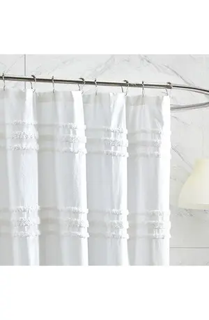 Dkny Chenille Stripe Shower Curtain - White