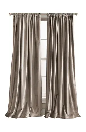 Dkny Modern Knotted Velvet Set Of 2 Window Panels Mocha