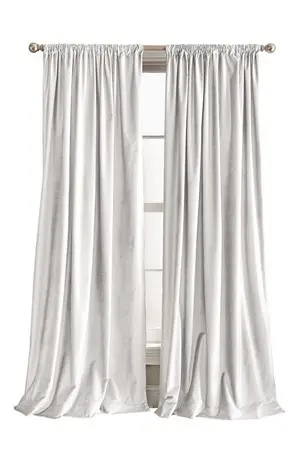Dkny Modern Knotted Velvet Set Of 2 Window Panels - Winter White