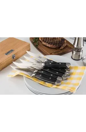 VIKING Steakhouse 6-piece Pakka Wood Steak Knife Set - Black
