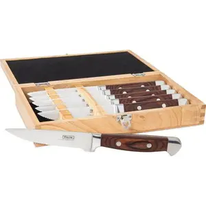 VIKING Steakhouse 6-piece Pakka Wood Steak Knife Set - Red