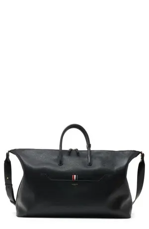 Thom Browne Leather Duffle Bag - Black
