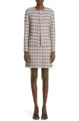 St. John Sleeveless Tweed Sheath Dress