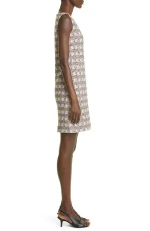 St. John Sleeveless Tweed Sheath Dress