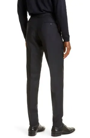 Thom Sweeney Tailored Wool Blend Tuxedo Trousers
