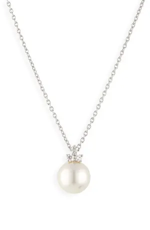 Mikimoto South Sea Pearl And Diamond Pendant Necklace - 18kw