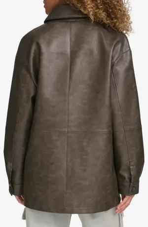 LEVI'S Oversized Faux Leather Relaxed Jacket - Ash