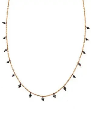 Sethi Couture Black Diamond Drop Necklace - Rose Gold/diamond