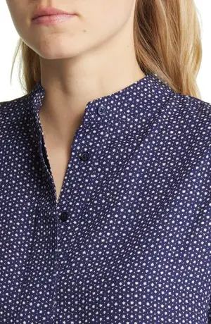 Anne Klein Geo Print Poet Blouse