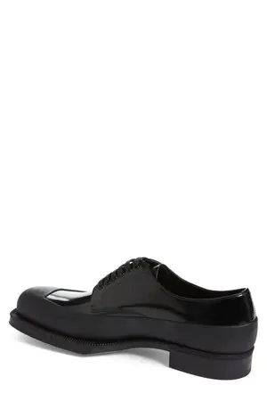 Prada Spazzolato Square Toe Derby - Black | Editorialist